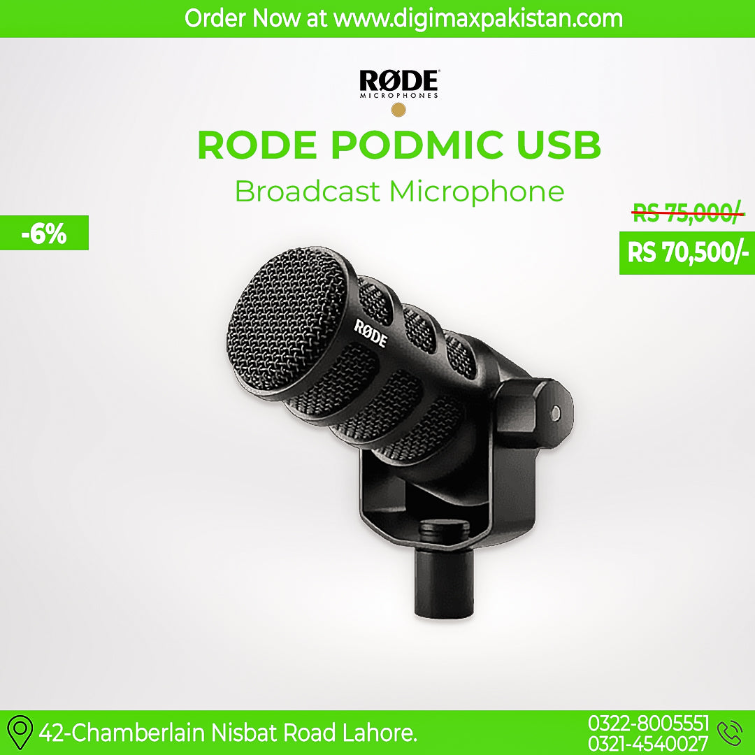 RODE PodMic USB Broadcast Microphone – DigiMax Pakistan